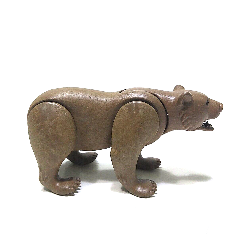 Playmobil Grizzly Brown Bear Mouth Opens Fish Wildlife Animal A31 no ...