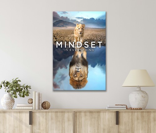 Mindset Is Everything Fearless Lion Soul 40x60cm Canvas or Metal Print Wall Art | eBay Australia