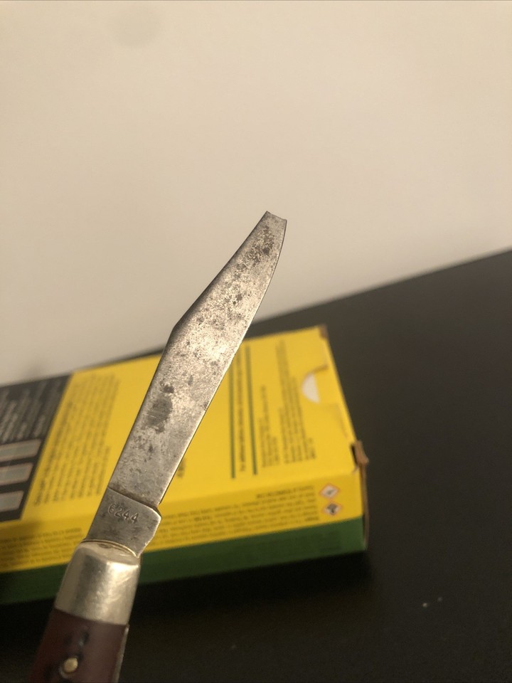 Case XX USA 6244 5 Dot? Pocket Knife - 2 Blade - Vintage Chipped Blade ...