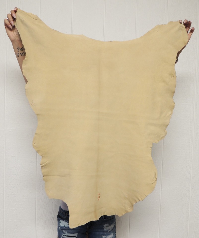 BRAINTAN BUCKSKIN Leather Hide for Native Crafts Taxidermy SCA LARP ...