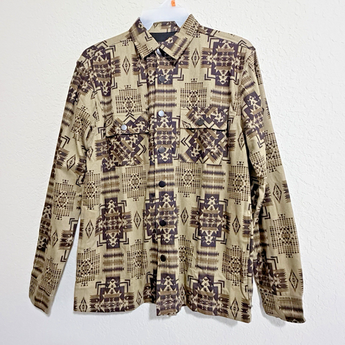 Nomad Men's Brown Aztec Ramsey Twill Western Long sleeve shirts Lined ...