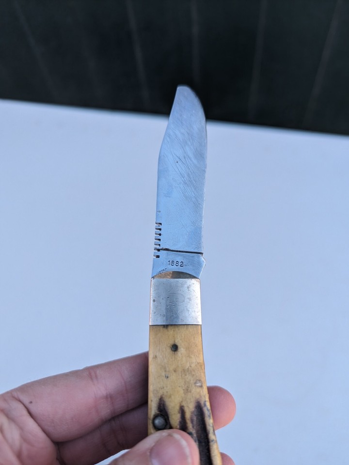 Vintage Cutco Pocket Knife 1882 Bullwhip USA Lockback Folding Sambar ...