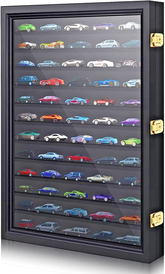 1:64 Scale Die-Cast Display Case - Acrylic Door, Storage Cabinet, Black ...