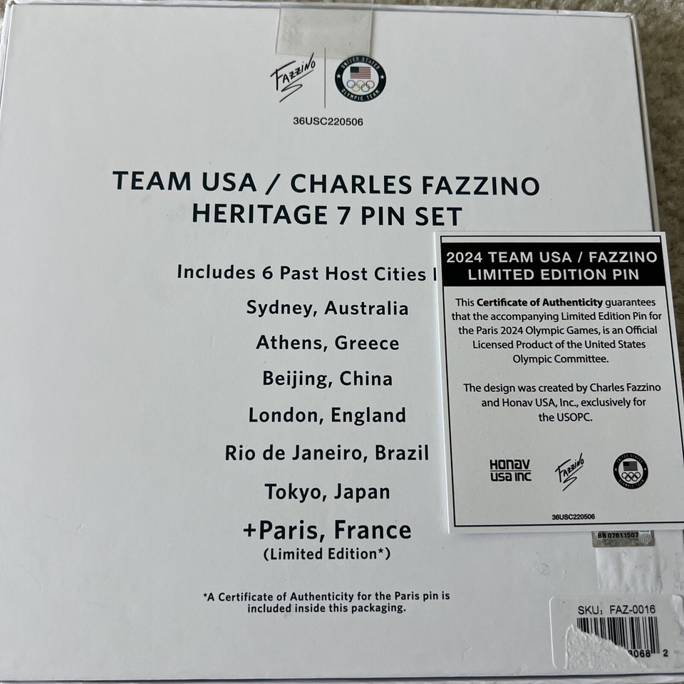 Commemorative Team USA Pin Set: Limited Edition Paris Olympics 2024 (7 ...