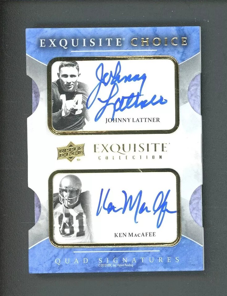 Barry Sanders Randle Lattner MacAfee 2012 UD Exquisite Choice Quad AUTO ...