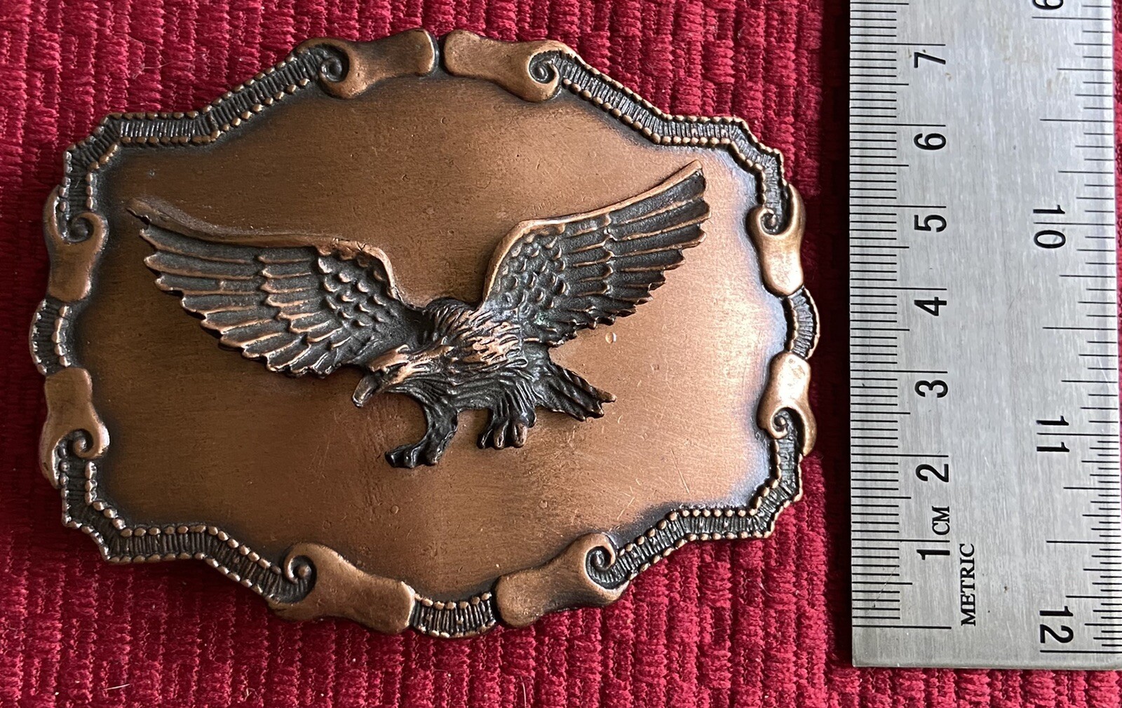 EAGLE HAWK WINGED BIRD RAPTOR VINTAGE BELT BUCKLE PAT… - Gem