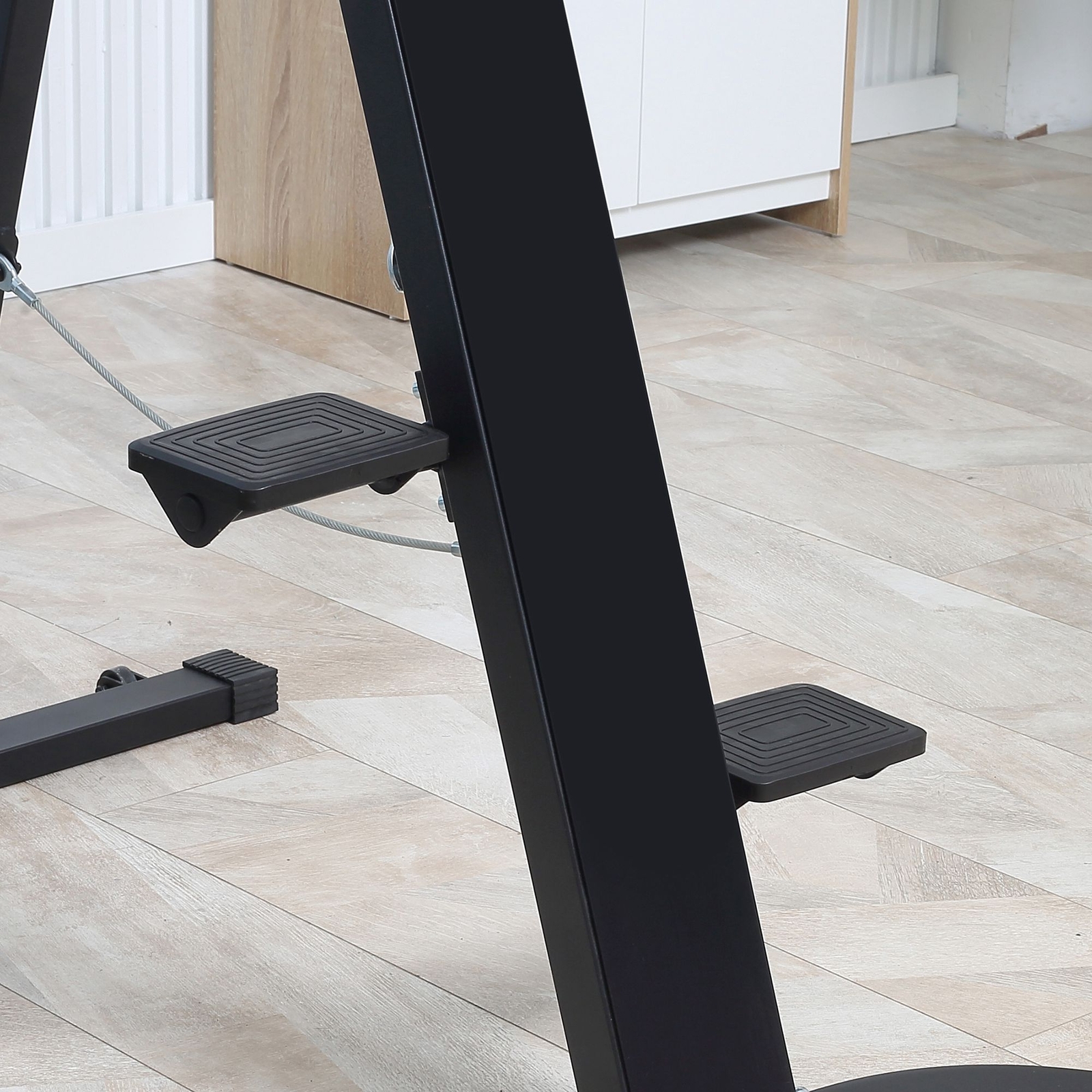 Folding Vertical Climber Height Adjustable with LCD Monitor and Wheels ...