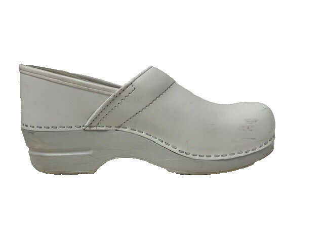 Dansko White Leather Clogs slip-on Nurse Shoes size 40 - Gem