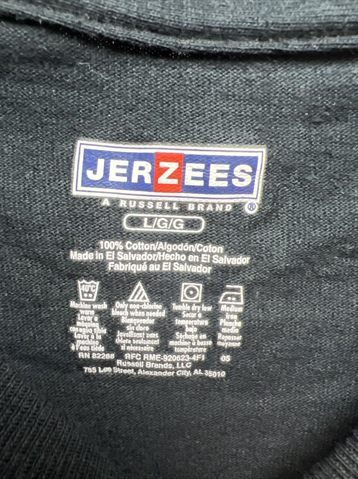 MEN'S JERZEES LONG SLEEVE COTTON T-SHIRT-SIZE: Large NWT | eBay