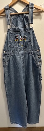 Disney Mickey Mouse Jean Overalls denim blue Women's Size M Medium ...