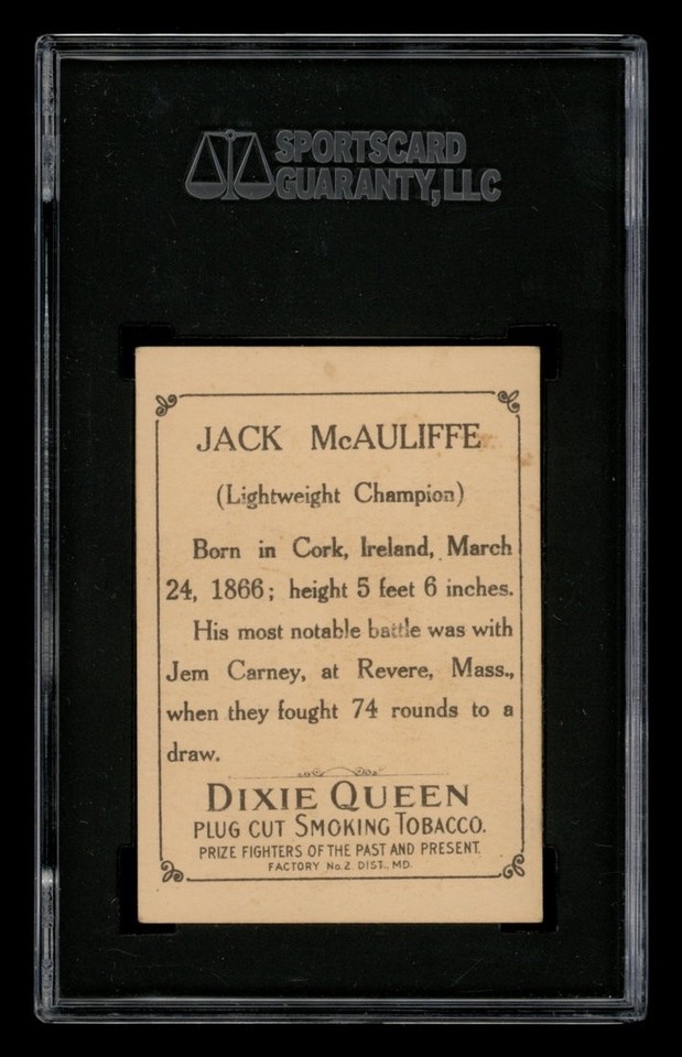 1910 T223 Dixie Queen Set-Break Jack McAuliffe SGC 3 VG | eBay