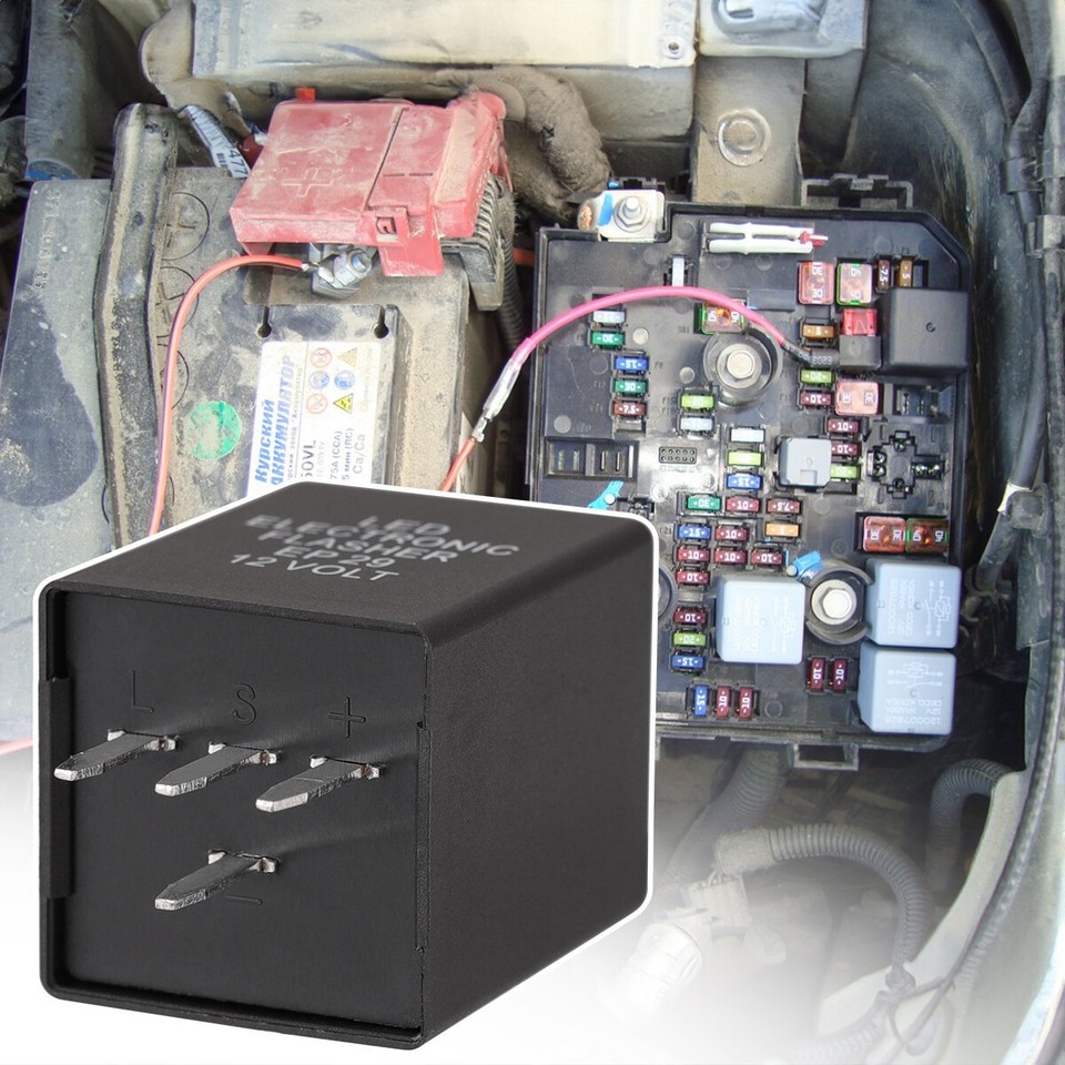 4-Pin EP29N LED Flasher Relay Fix Hyper Flash Turn Signal Decoder Load ...