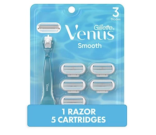 Gillette Venus Smooth Doux Women's Razor 5 Cartridges 3 Blades for sale ...