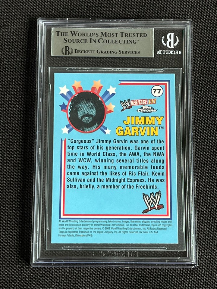 JIMMY GARVIN 2008 TOPPS HERITAGE WWE CHROME SIGNED AUTOGRAPH CARD BAS ...