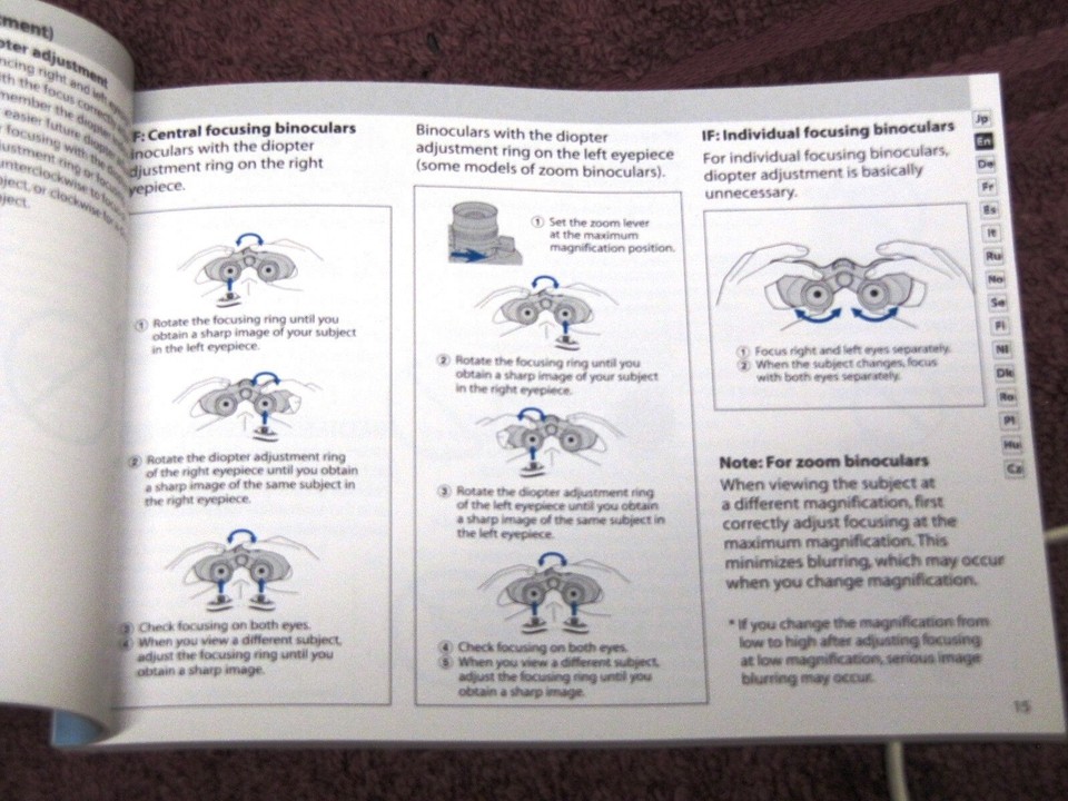 NIKON BINOCULAR User Instruction Manual EII 10x35 Extreme ATB Monarch ...