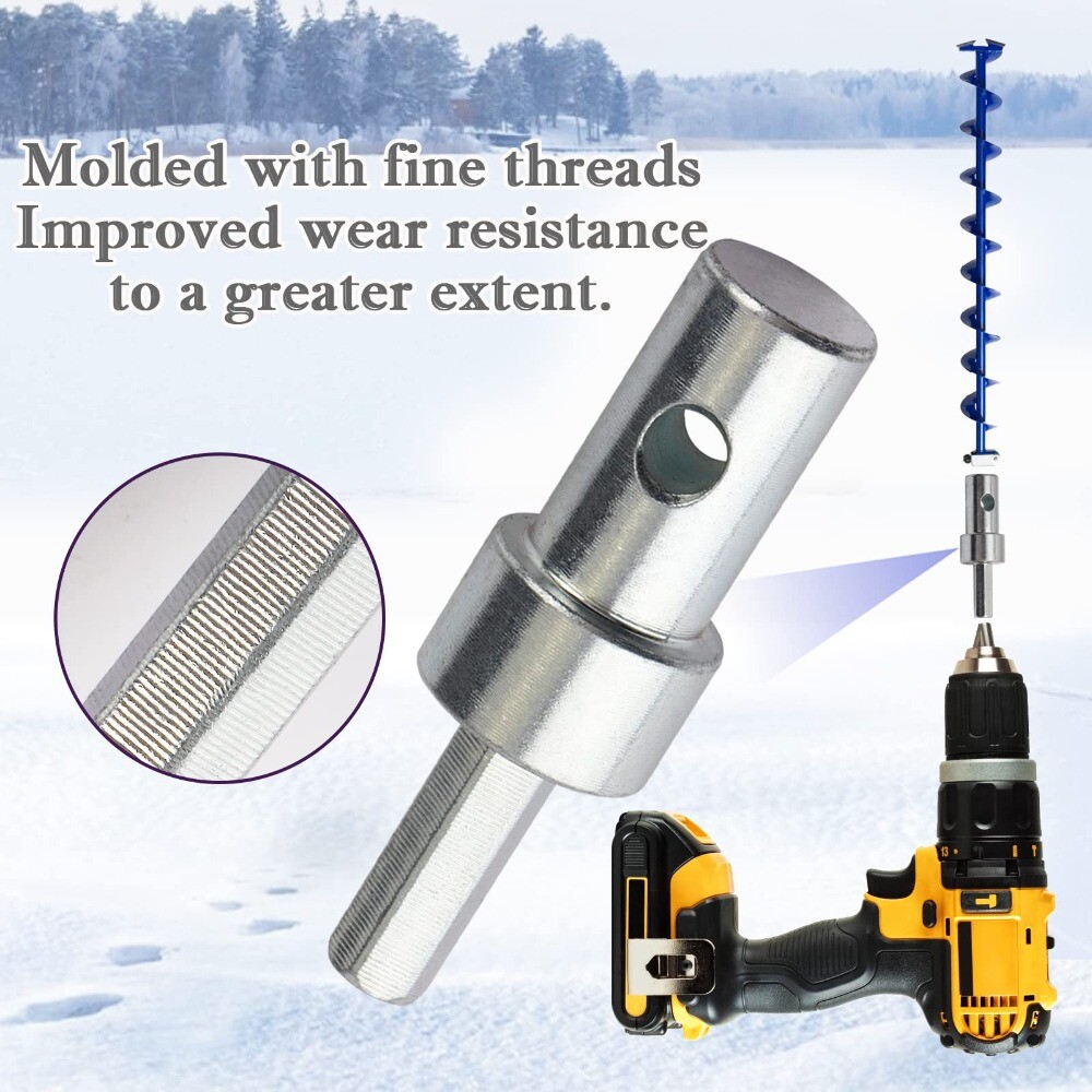 Stainless Steel Ice Drill Bit Adapter Ice Auger Drill Accessories ...
