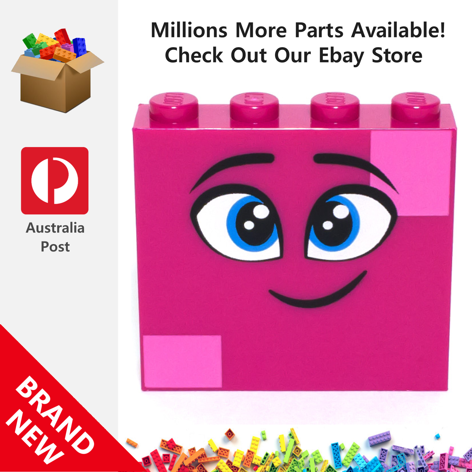 Genuine LEGO™ Magenta 1 x 4 x 3 with Twinkling Dark Azure Bricks 49311 ...