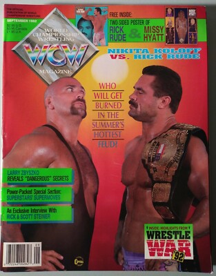 WCW MAGAZINE September 1992 Rick Rude Missy Hyatt Nikita Koloff WWF PWI ...
