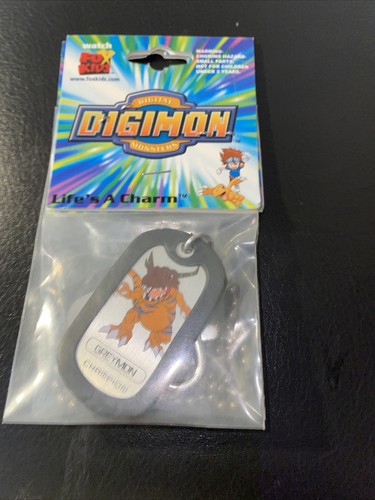 Digimon Gomamon Dog Tag And Greymon Key Chain New Fox Kids 2000 Vintage ...