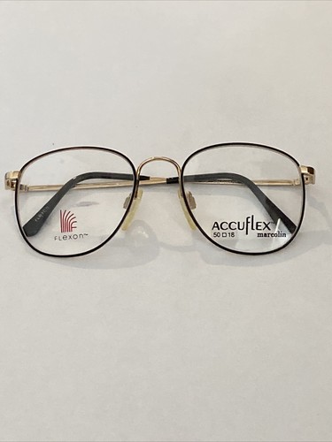 NOS Classic Marcolin Accuflex 108 Gold & Matte Black Eyeglass Frames 50 ...