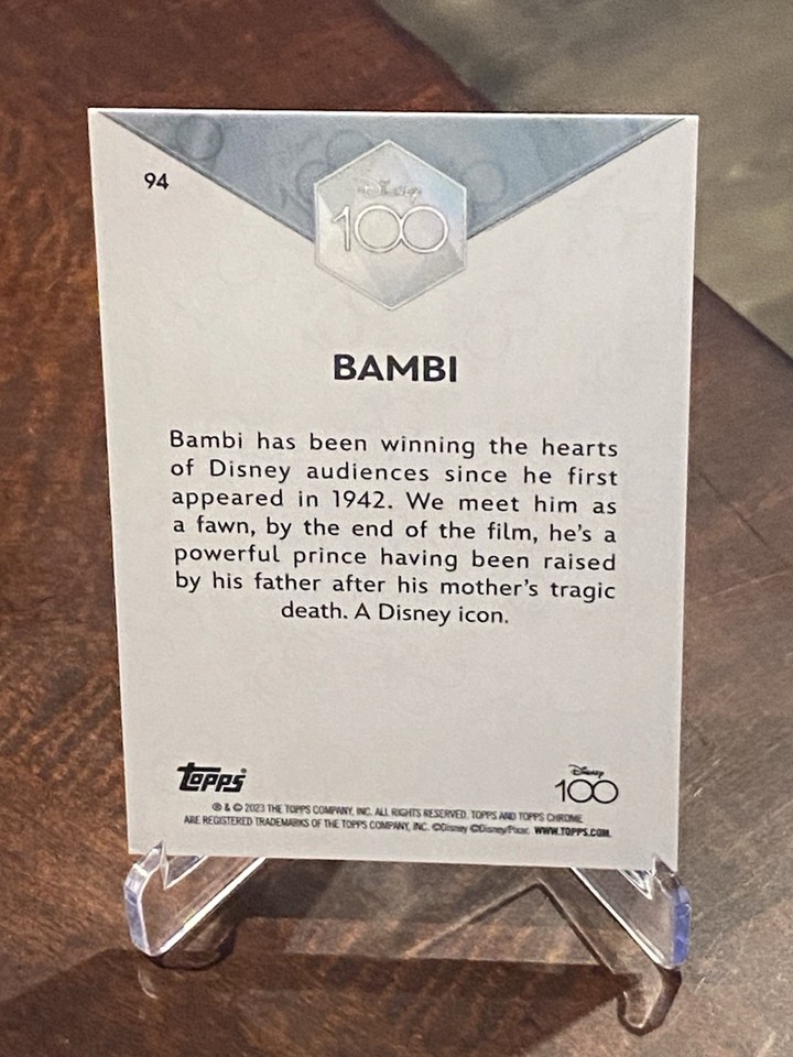 2023 Topps Chrome Disney 100 Bambi GOLD WAVE Refractor /50 #94 | eBay