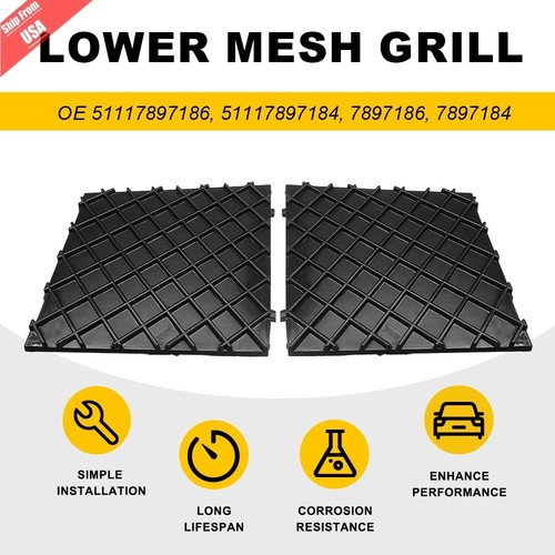 Pair of Front Bumper Cover Lower Mesh Grill Trim For BMW E60 E61 M ...