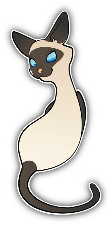 Cute Siamese Cat Animal Car Bumper Sticker Decal | eBay