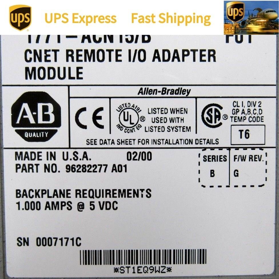 1771-ACN15 /B AB 1-P ControlNet Comm Interface New UPS Expedited | eBay