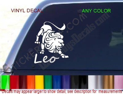 Leo Lion Decal Zodiac STICKER ANY COLOR Astrology car truck decals ...