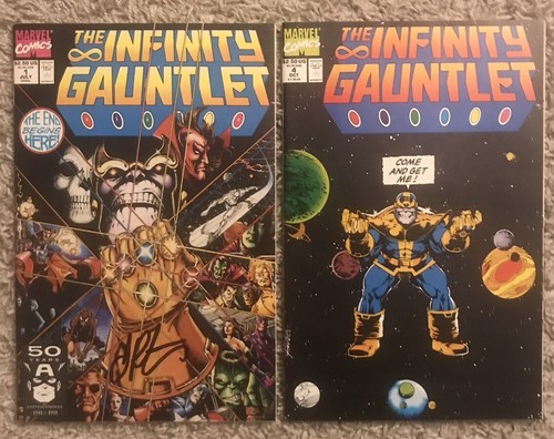 Infinity Gauntlet 1 Signed Jim Starlin, Infinity Gauntlet 4 Classic Thanos Cover | eBay