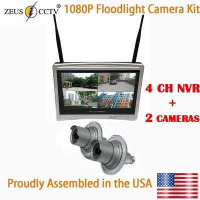 ZEUS CCTV Floodlight Camera All-In-One Security Kit with 4CH NVR System ...