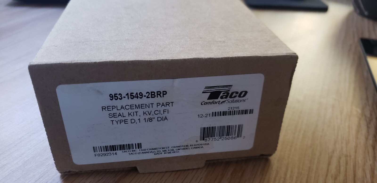 Taco 953-1549-2BRP Replacement Part Seal Kit , KV , CI , FI, TYPE D, 1 ...