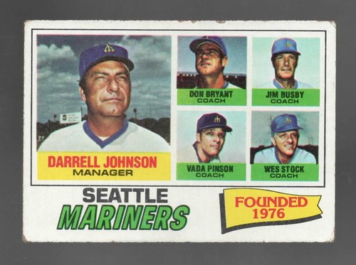 1977 Topps Seattle Mariners Team / Darrell Johnson #597 Good (marked ...