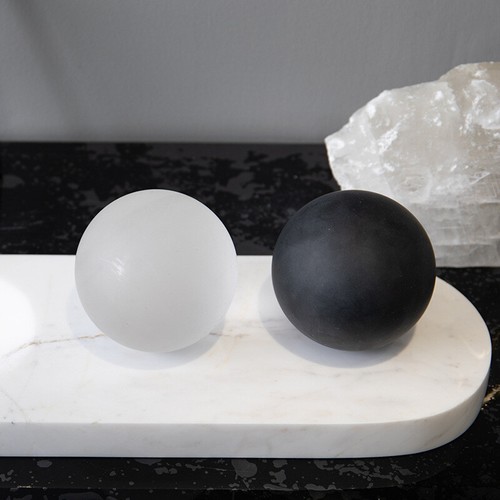 Solid Frosted Crystal Sphere Decorative Ball Opaque Glass Centerpiece ...