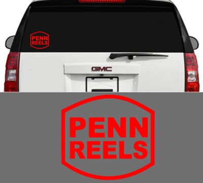 Penn Fishing Reels Tackle Outdoor Sports Vinyl Window Decal Sticker Red ...