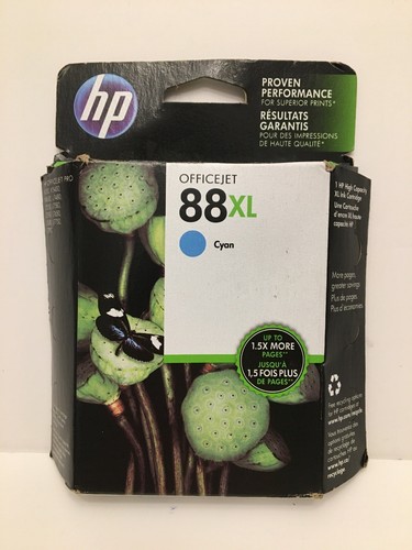 GENUINE HP 88 XL CYAN Ink Cartridge C9391AN Factory Sealed 88XL Exp 1/ ...