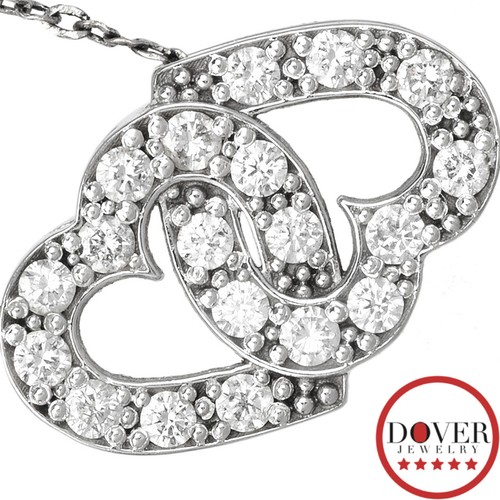 Sziro 0.95ct Diamond 14K White Gold Pave Heart Sliding Pendant 5.3 Grams NR | eBay