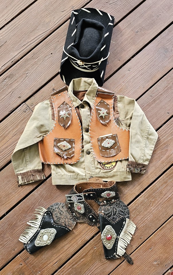 VTG Davy Crockett Fringed Jacket Vest Wool Hat 1950s Pony Boy ...