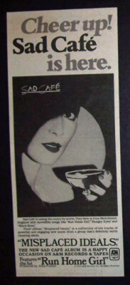 Sad Cafe Misplaced Ideals 1979 Small Poster Type Advert. Promo Ad | eBay