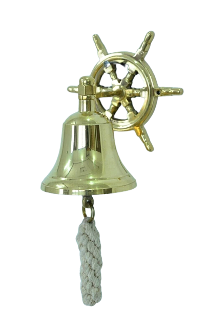 Antique Brass Ship Bell 4" Nautical Hanging Door Bell With Wall Mounted ...
