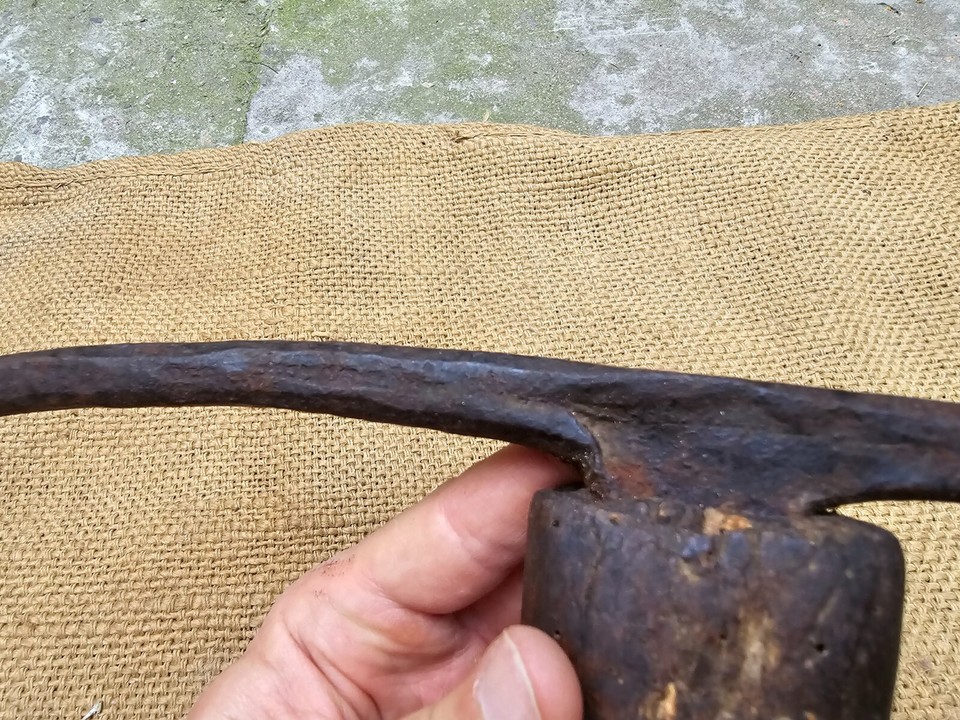 TWIBILL - RARE ANTIQUE CARPENTERS TOOL BLACKSMITH HAND FORGED VINATGE ...