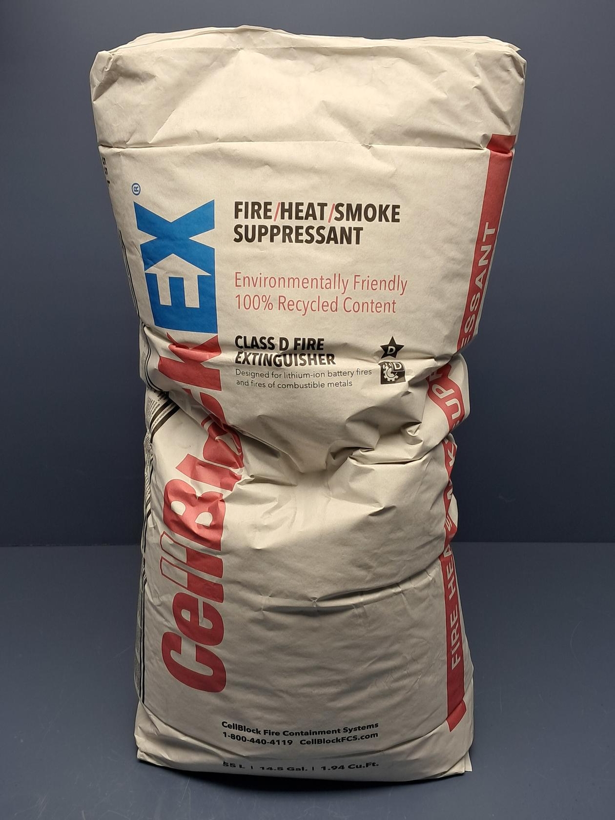 CellBlock EX (55L Bag) Lithium Ion Fire/Smoke Suppressant Class D ...