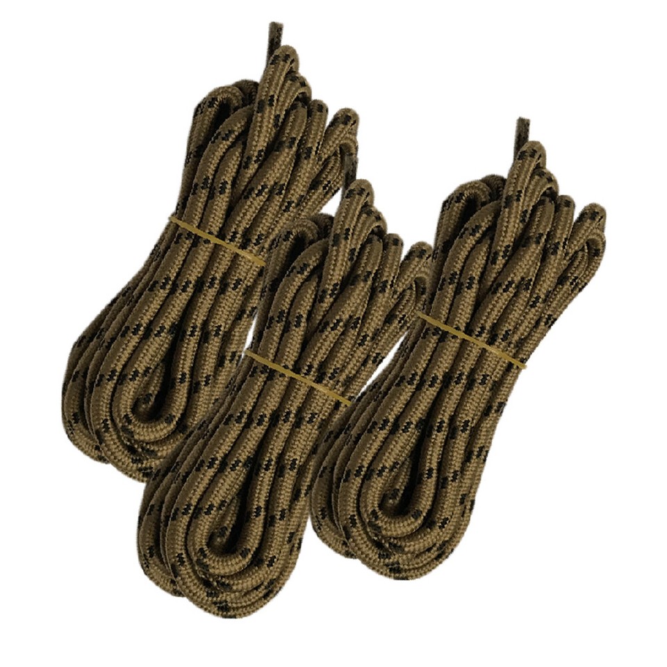 3pair 5mm Thick Heavy duty Round Hiking Work Military Boot Shoe laces ...