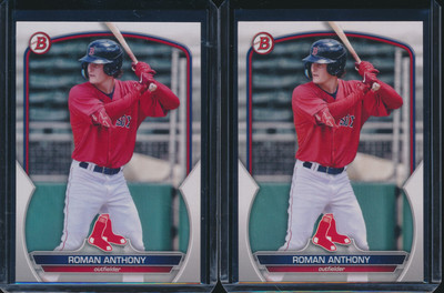 Lot of (2) ROMAN ANTHONY 2023 Bowman Draft Paper RED SOX Rookie Card RC ...