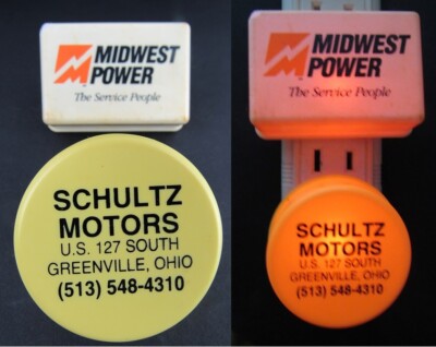 Vintage advertising night lite X2 RARE light MIDWEST POWER & SCHULTZ ...