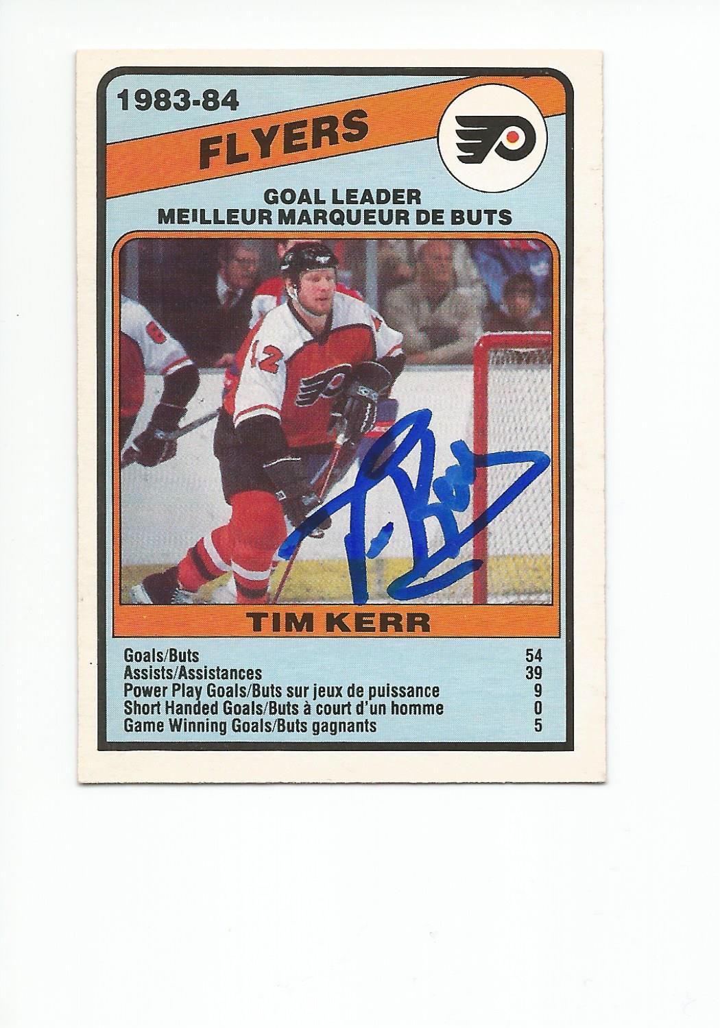 TIM KERR Autographed Signed 1984-85 OPC Leaders card Philadelphia ...