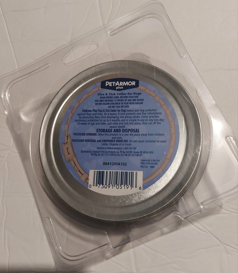 Pet Armor Plus for Dogs Flea & Tick 1 Collar 6 Months Protection NEW | eBay