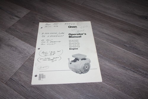 Onan B43E B43G B48G small engine operators manual June 1988 | eBay