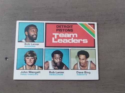 BOB LANIER 1975-76 TOPPS DETROIT PISTONS TEAM LEADERS ABA DAVE BING ...