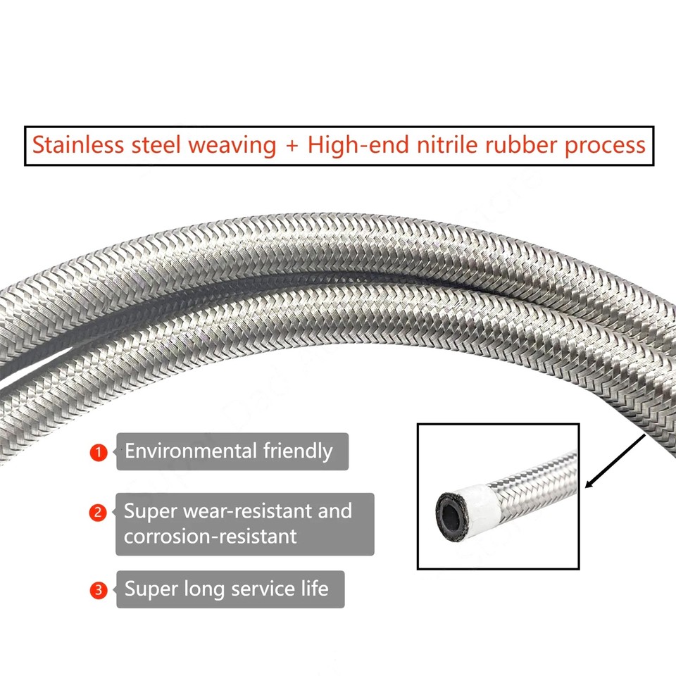 Durable SS Braided Fuel Feed Lines Parts For GMC For Chevrolet Gas Flex ...